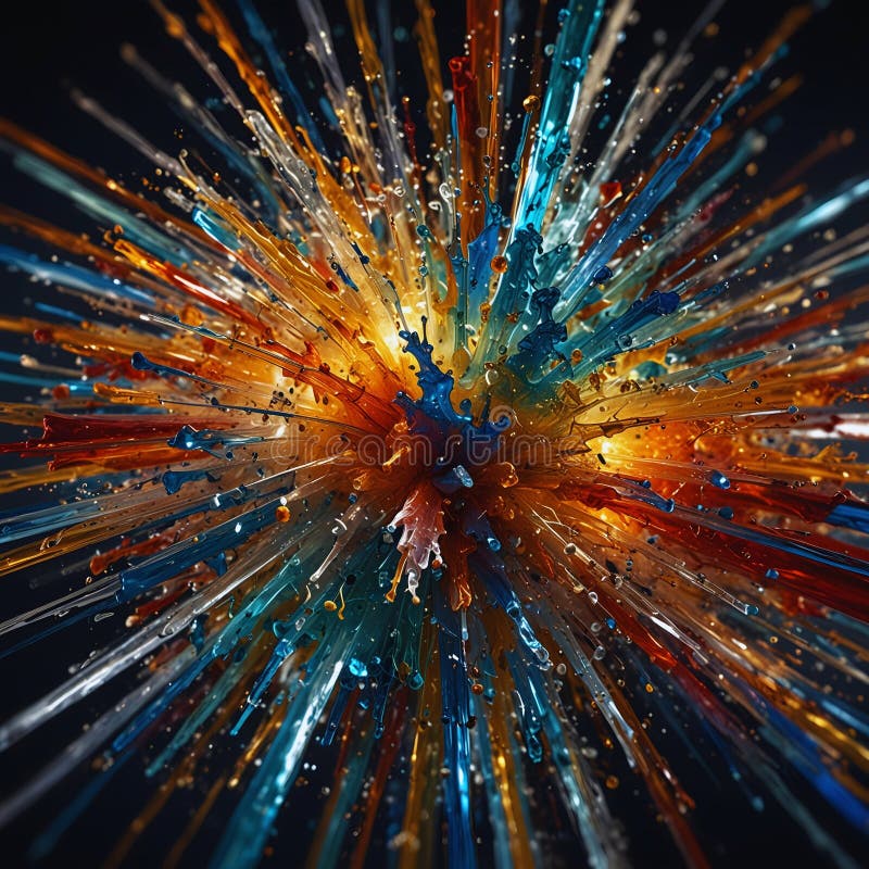 Detail of Glass Explosion and Idea Light Stock Illustration ...