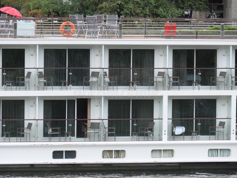 Detail of Glass Windows of Cabins on Danube Cruise Ship Stock Image ...