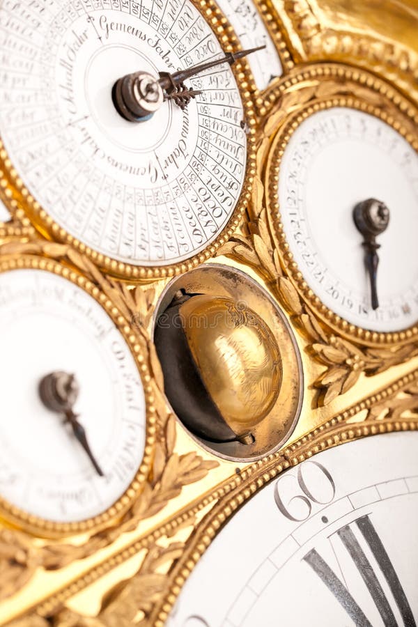 Detail of Gold and White Historic Clock Stock Photo - Image of ticking ...