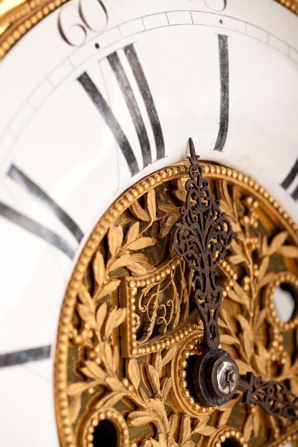 Detail of Gold and White Historic Clock Stock Image - Image of clock ...