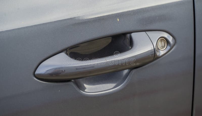 Detail of Gray Door Handle on a Car Stock Image - Image of grey ...