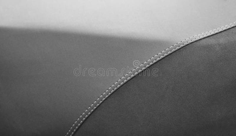 Curved Stitching on Leather Stock Photo - Image of rectangle, cotton ...