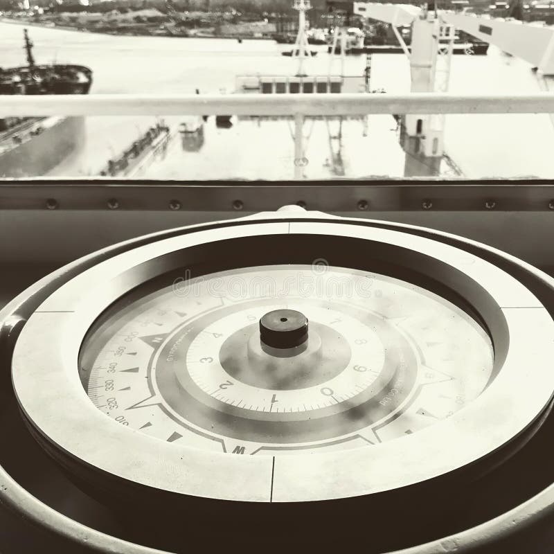 Gyro Compass Repeater with Azimuth Circle Stock Image - Image of ...