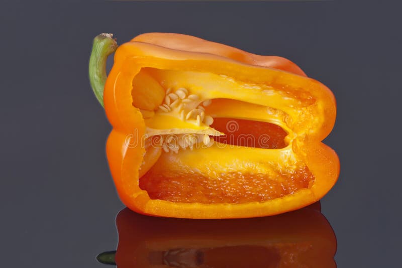 Detail of Half Slice of Yellow Pepper Stock Photo - Image of ingredient ...