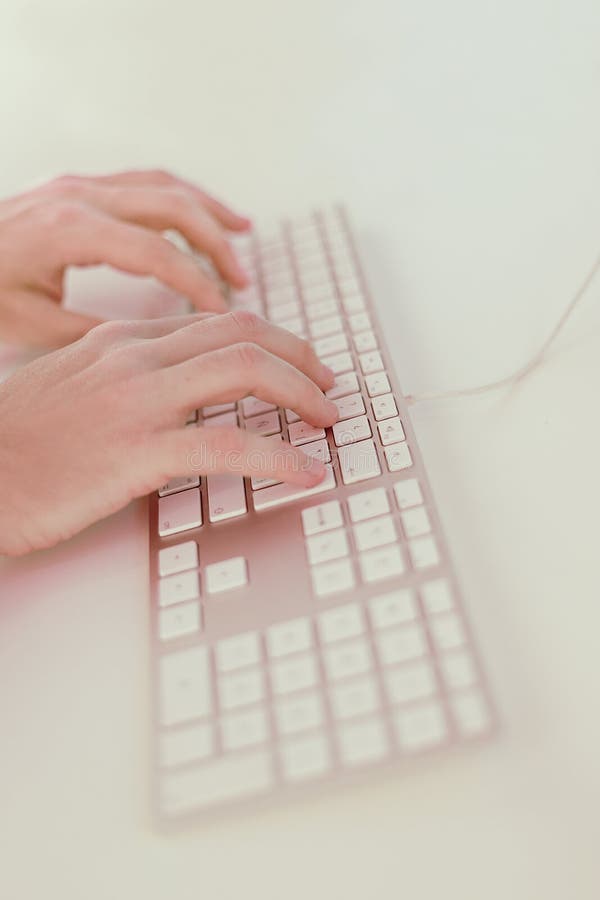 Detail of Hands Typing on Computer Keyboard Stock Image - Image of ...