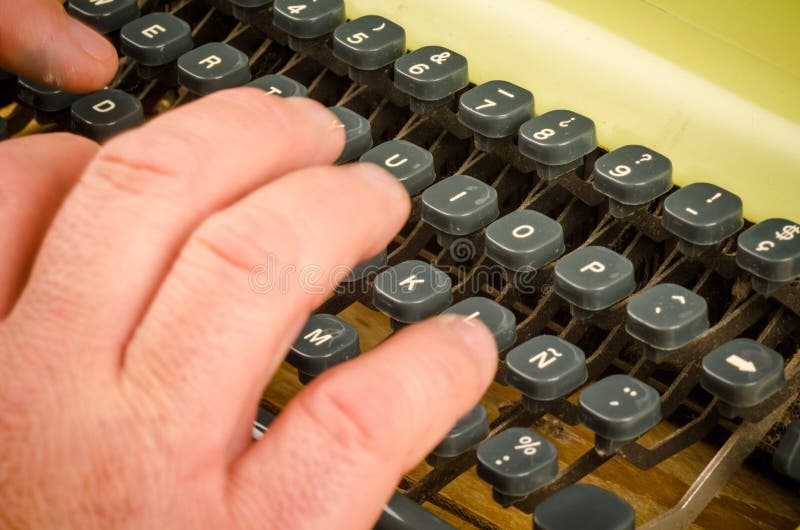 Hands using typewriter stock photo. Image of hands, closeup - 100758404