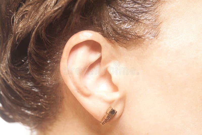 Detail of the Head Female Human Ear Stock Photo - Image of girl, deaf ...