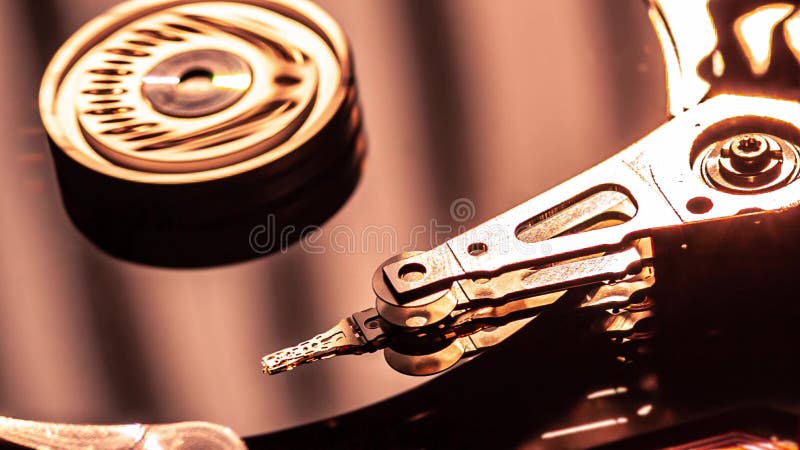 Detail of Hard Disk Interior Stock Footage - Video of electronic ...