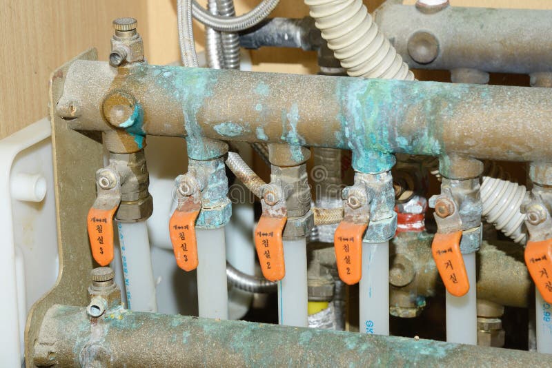Detail of Heating Water Distributor Stock Image - Image of rusty, heat ...
