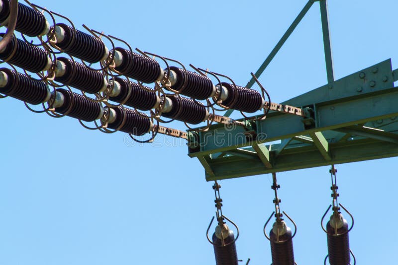 Detail Of Electricity Pylon And Insulators Stock Image - Image of ...