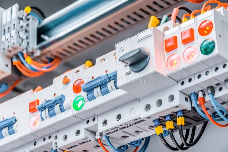 Detail of High-voltage Panel with Bus Bars. Stock Image - Image of high ...