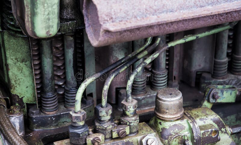 Detail of a Historic Tractor Old-timer Motor Stock Image - Image of ...
