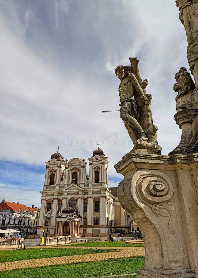 Detail of Holy Trinity Statue at Unity Square in Timisoara, Romania ...