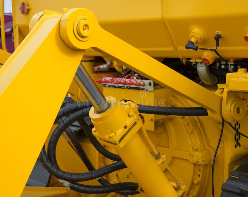 Detail of Hydraulic Bulldozer Piston Stock Image - Image of mechanical ...