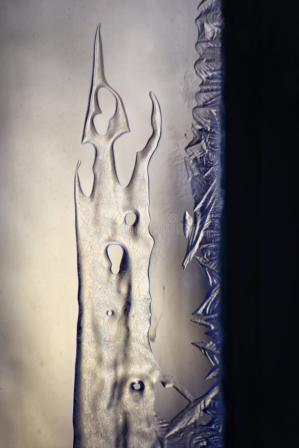 Detail of Ice Crystals on Frozen Window Stock Image - Image of frozen ...