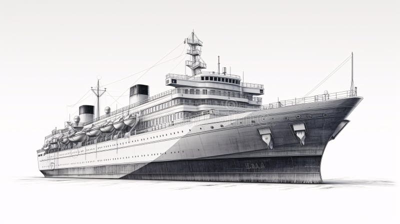 Illustration of Ship with White Background Generative Ai Stock ...