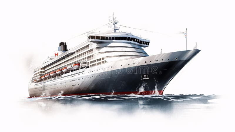 Illustration of Ship with White Background Generative Ai Stock ...