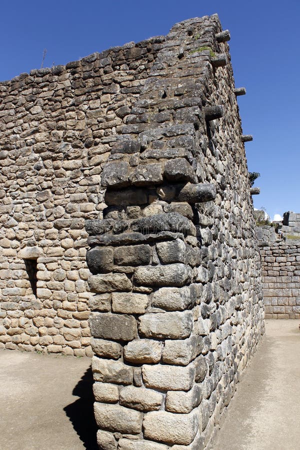 Detail of a Inca House in Machu Picchu. Stock Image - Image of machu ...