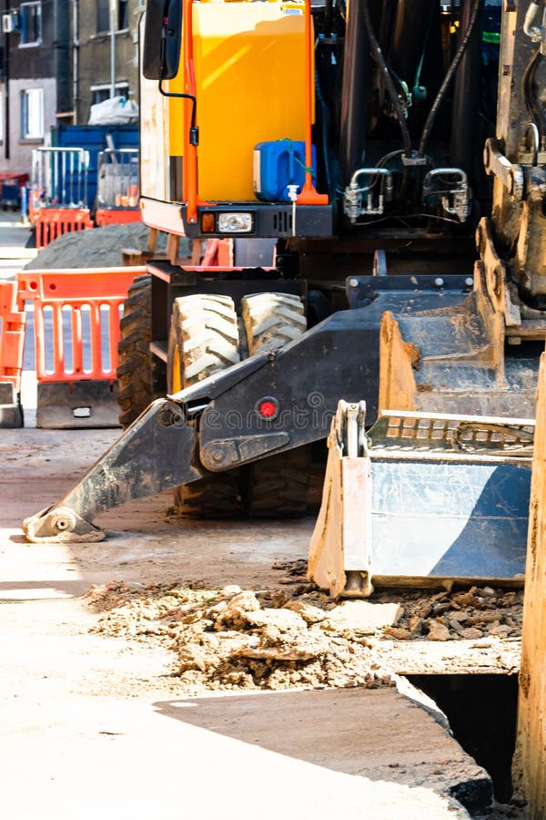 Detail of Industrial Excavator Working on Construction Site Stock Image ...