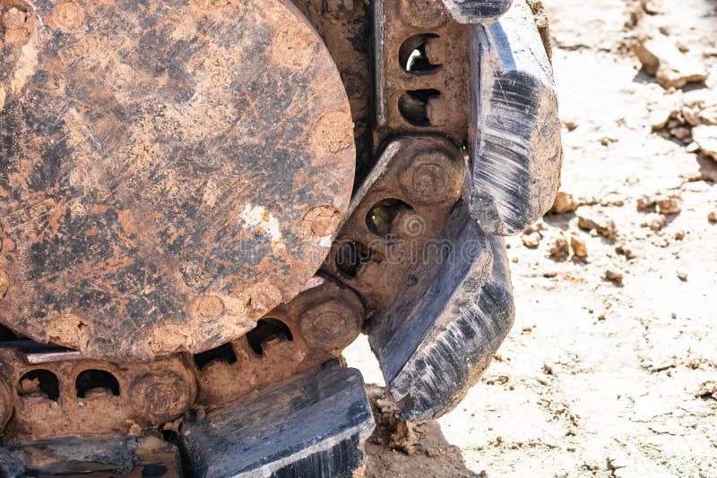 Detail of Industrial Excavator Working on Construction Site Stock Photo ...