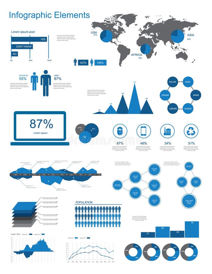 Infographics Elements for Cloud Computing Graphs Stock Vector ...