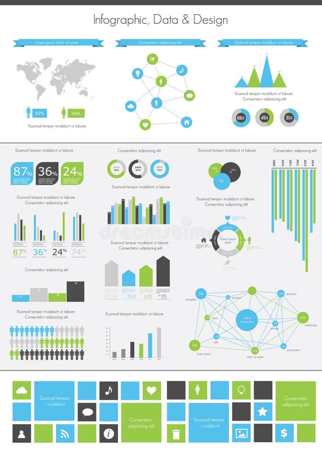 Large Infographic Vector Elements Template Designe Stock Vector ...