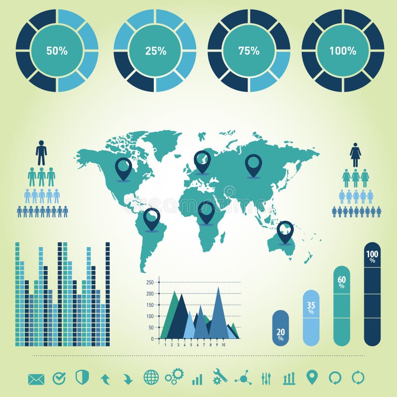 Detail Infographic Illustration. World Map and Information Graphics ...