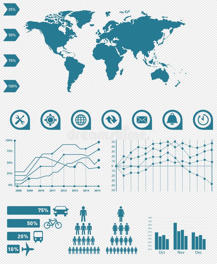Detail Infographic Illustration. World Map and Information Graphics ...