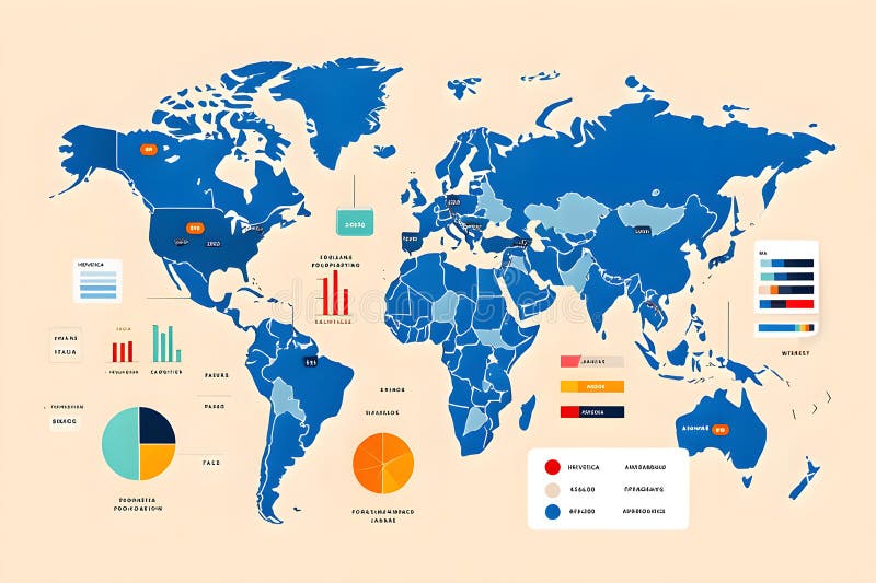 Detail Infographic Illustration. World Map and Information Graphics ...
