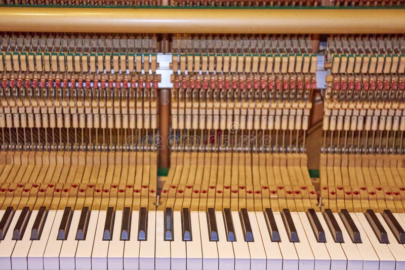 Detail inside of piano stock image. Image of chord, border - 235565407