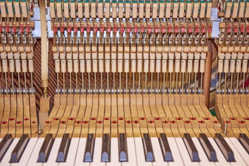 Detail inside of piano stock image. Image of equipment - 235565645