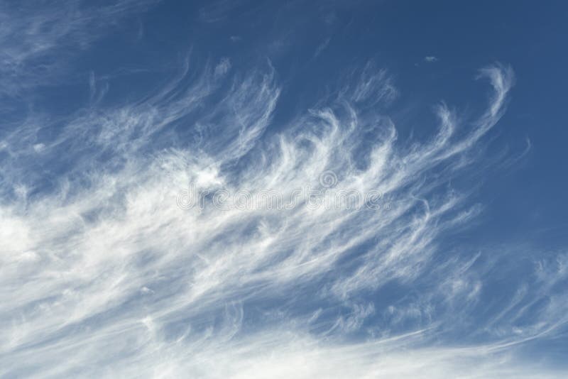 Detail of Intense Blue Sky in Broad Daylight with Fluffy White Cirrus ...