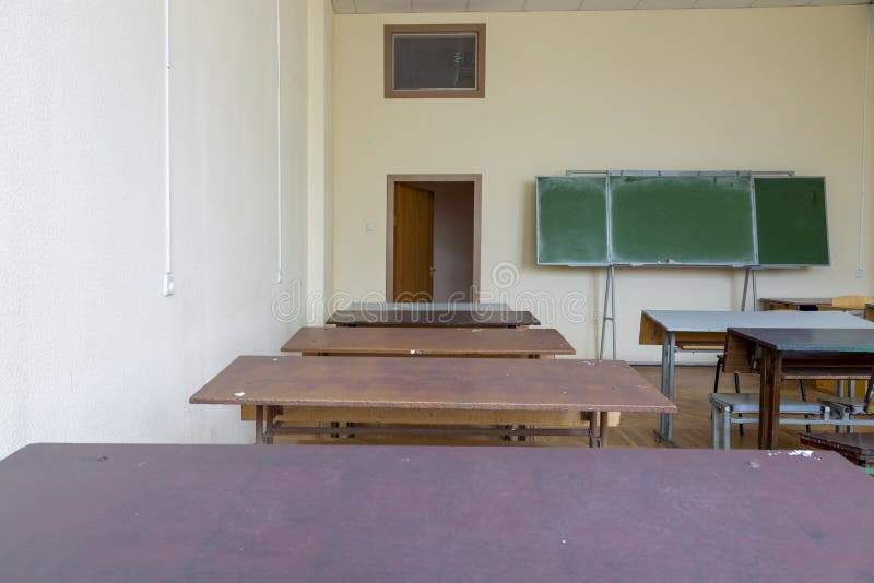 Detail Interior Classroom with Blackboard on the Wall Stock Image ...