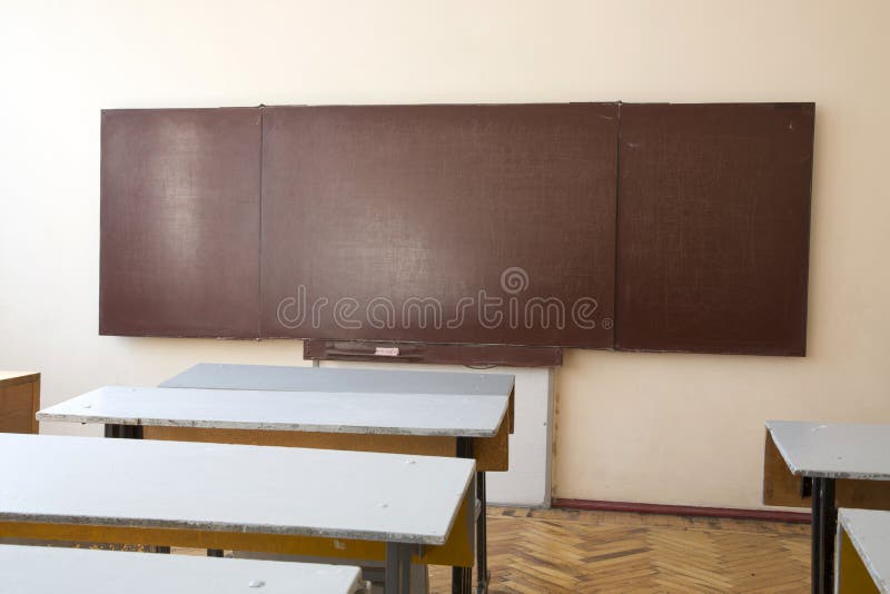 Detail Interior Classroom with Blackboard on the Wall. Stock Photo ...