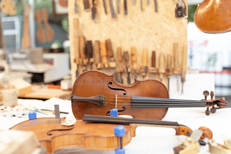 Detail of the Interior of a Handmade Violin Making Workshop ...