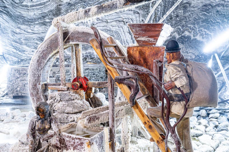Detail from the Interior of Ocnele Mari Salt Mine in Romania Editorial ...