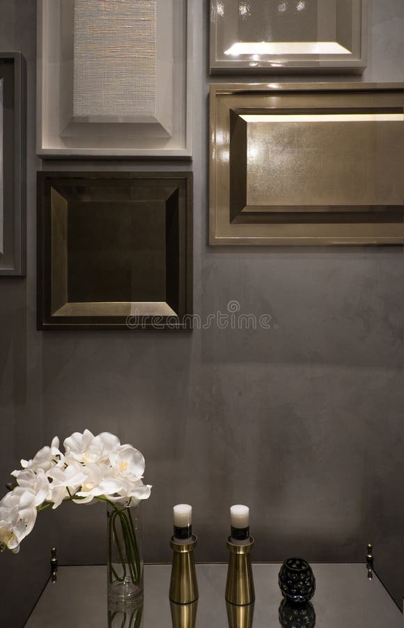 Detail of Interior, Picture Frame Wall Design. Stock Image - Image of ...