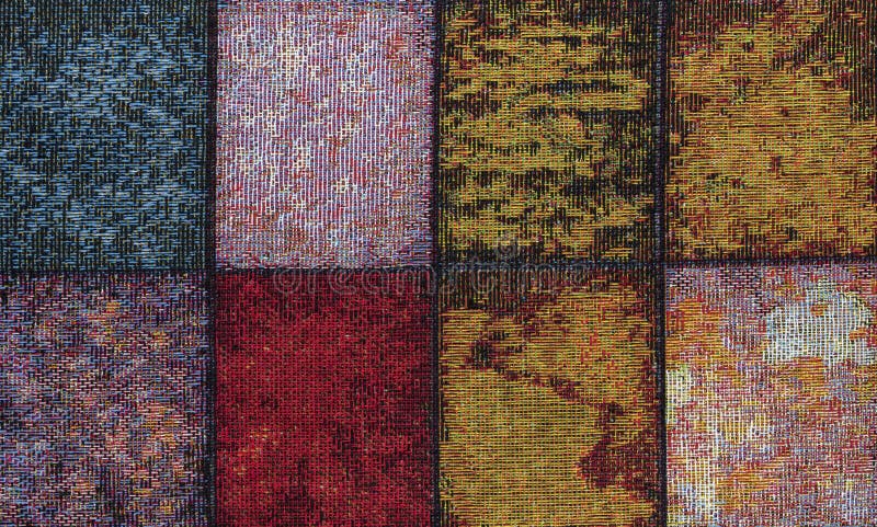 Detail of the Intertwined Colored Threads that Form a Fabric Stock ...