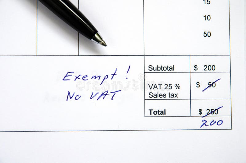 Incorrect Invoice, VAT Exempt Stock Image - Image of difficult ...