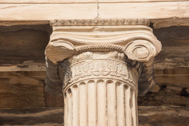Detail of an Ionic Column from the Erechtheion Stock Photo - Image of ...