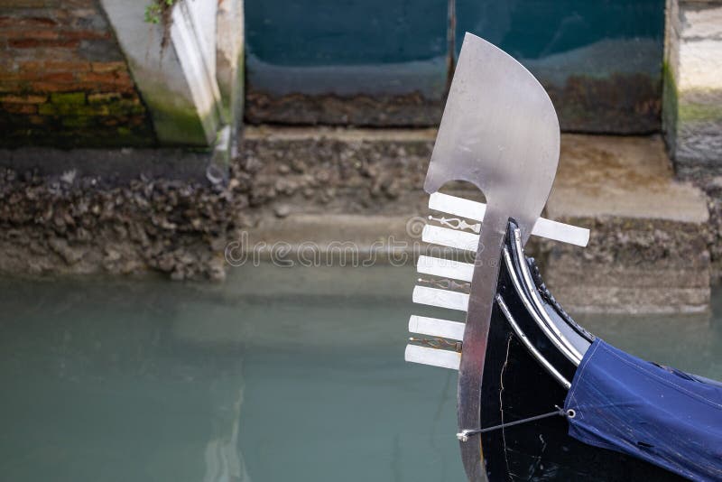 Detail of Iron Bow Element at a Gondola As Symbol for Venice Stock ...