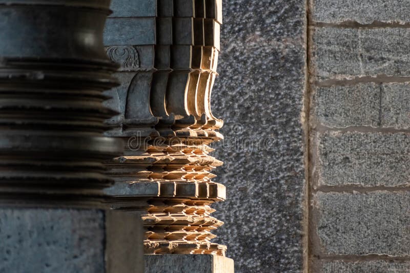Detail of the Jagged Patterns on a Stone Pillar Stock Photo - Image of ...