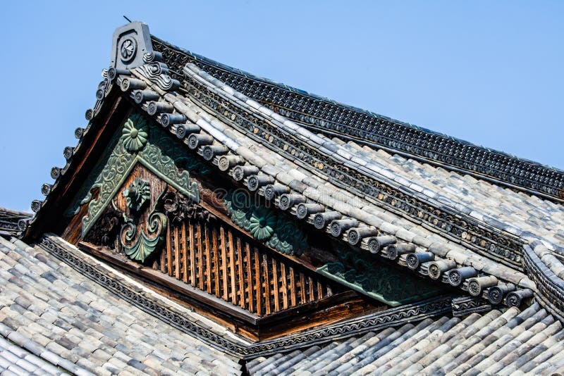 Detail of a japanese roof stock photo. Image of asian - 40722852