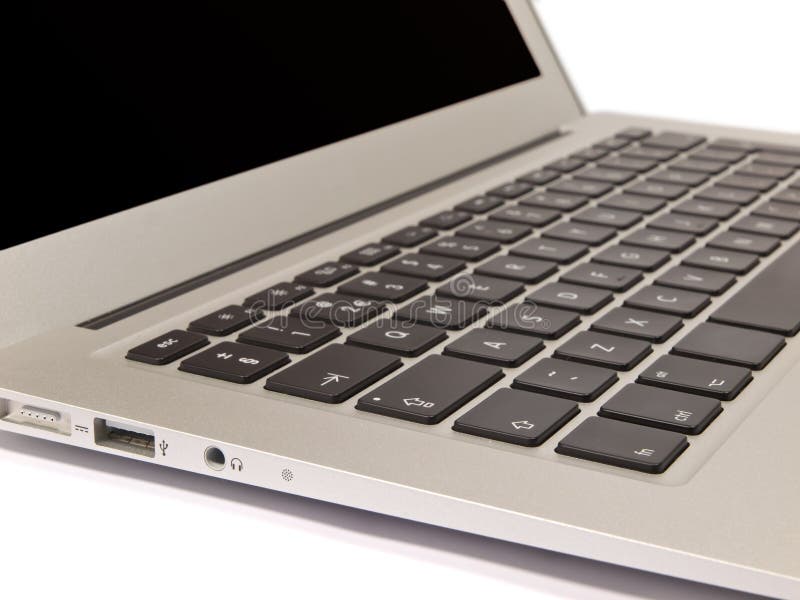 Modern Slim Laptop on White Background Stock Image - Image of computer ...
