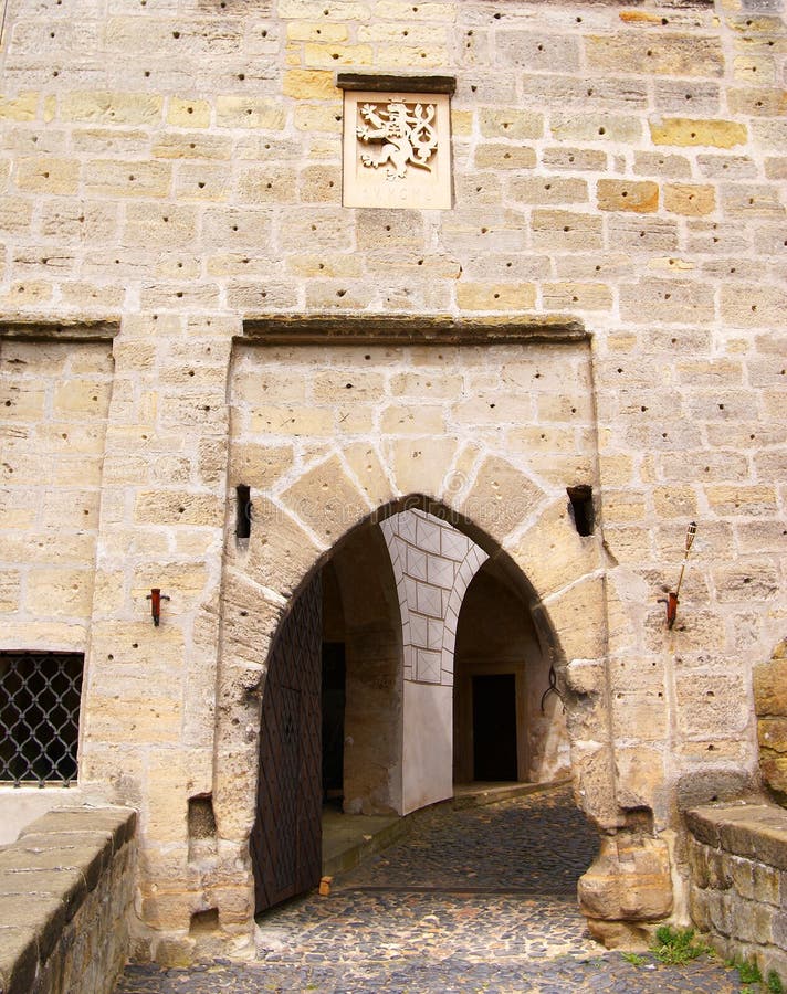 Entrance to gothic castle stock image. Image of ancient - 13930905
