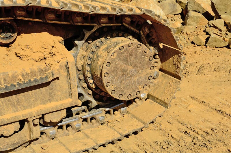 Detail of a Large Track Hoe Excavator Stock Photo - Image of mover ...