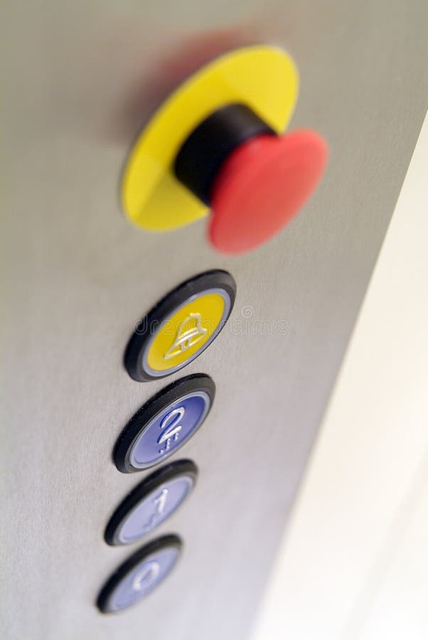 Detail of Lift Button Panel Stock Image - Image of silver, architecture ...