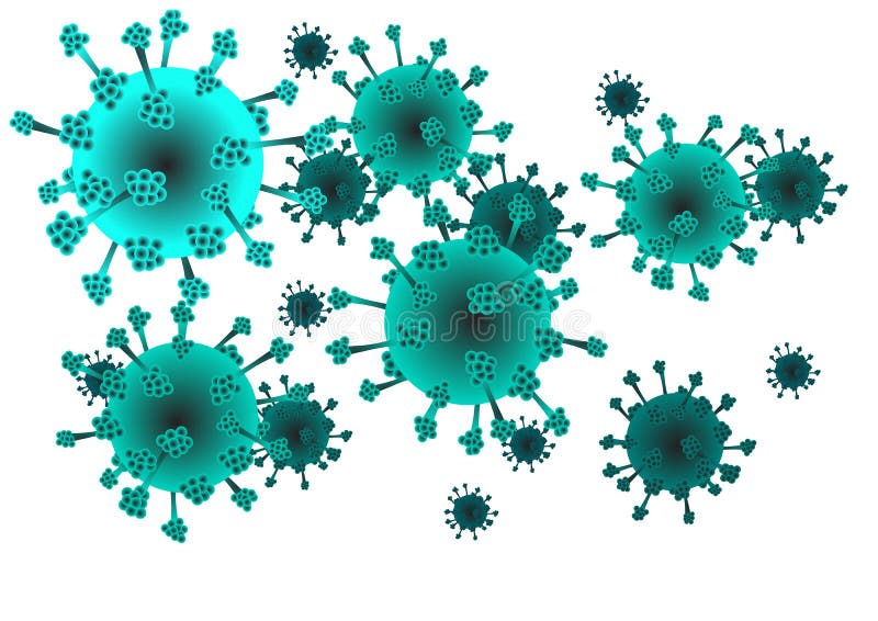 Blue Virus Icon In Cartoon Style On White Background. Viruses And ...
