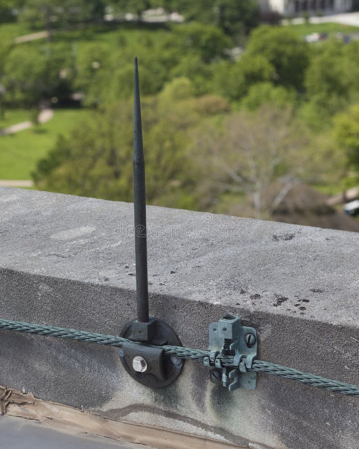 Detail of Lightning Rod, Conductor, and Clamp Stock Image - Image of ...
