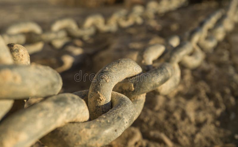 Detail of Links a Long Iron Chain Stock Image - Image of iron, link ...